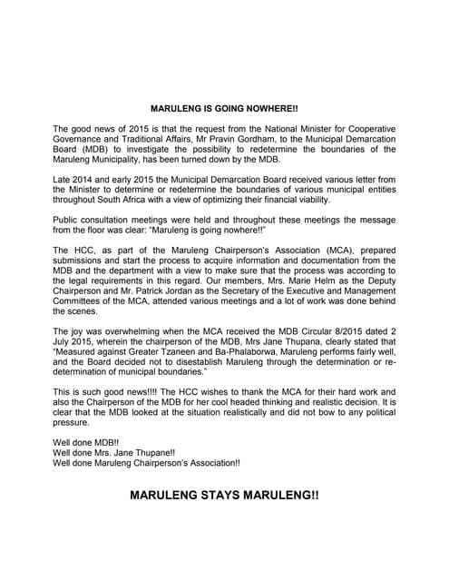Maruleng municipality Rates and Taxes info | PDF