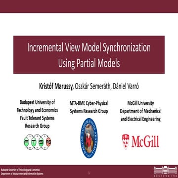 Incremental View Model Synchronization Using Partial Models Ppt