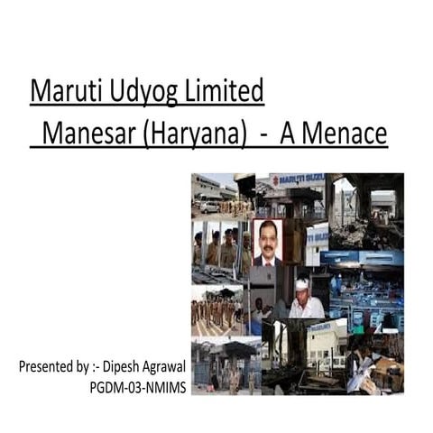 Maruti suzuki manesar Case | PPTX