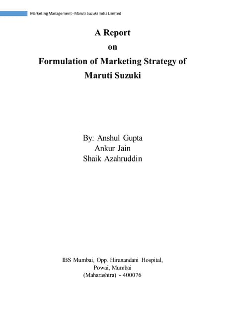 Sales Organization Structure of Maruti suzuki Ltd | PPT