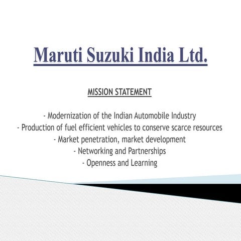 Maruti suzuki india ltd. Analysis through different Matrices. | PDF