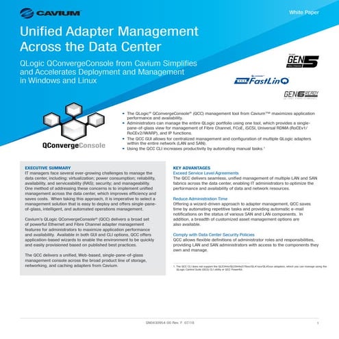 Marvell Unified Adapter Management Across the Data Center | PDF | Operating Systems | Computer ...