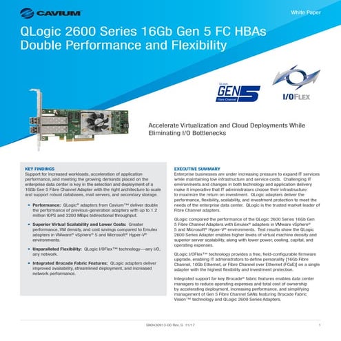 Marvell QLogic 2600 Series 16Gb Gen 5 FC HBAs Double Performance and ...