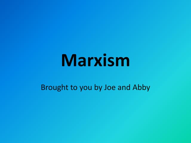 Introduction to Marxism | PDF