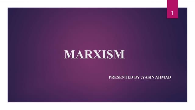 Marxism presentation | PPTX