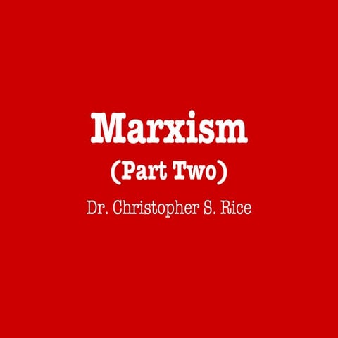 Marxism (Part II) | PPT