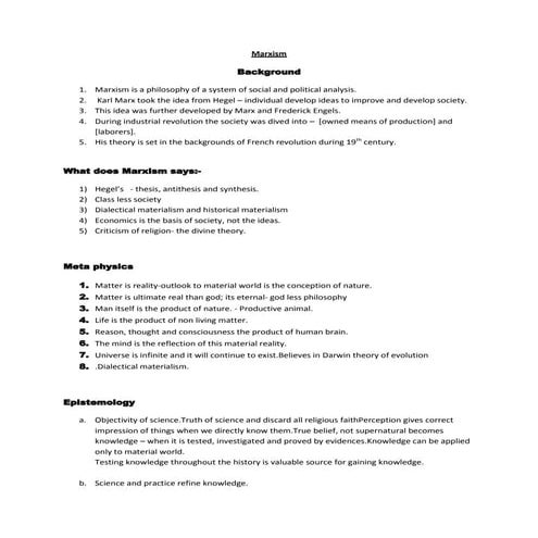 Marxism philosophy | DOCX