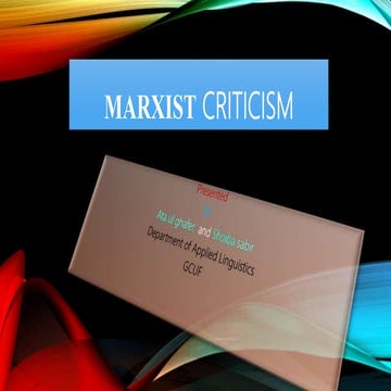 Marxism theory | PPTX