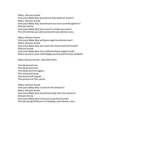 Mary Did You Know | PPS
