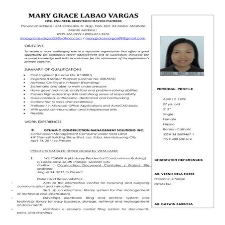 Mary grace vargas resume | DOC