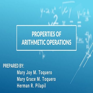 PROPERTIES OF ARITHMETIC OPERATIONS | PDF