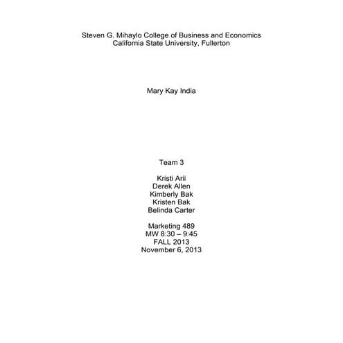 Mary Kay Case Study | DOCX