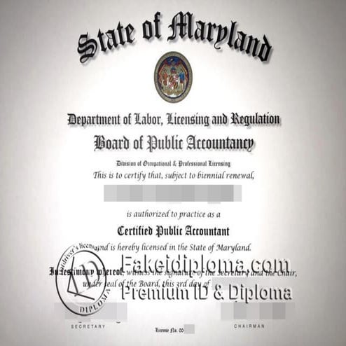 Maryland CPA certificate | PDF