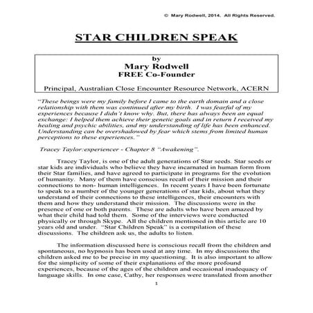 Mary Rodwell - Star Children Speak | PDF