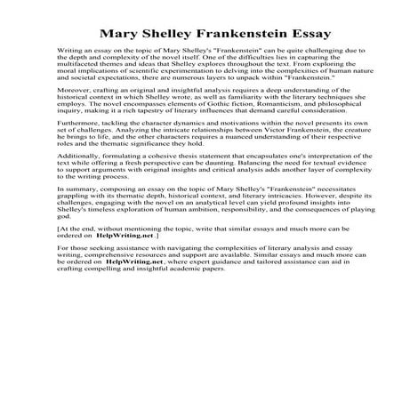 Mary Shelley Frankenstein Essay.pdf