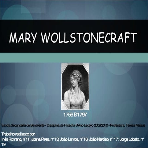 Mary Wollstonecraft- GROUP 1 | PPTX