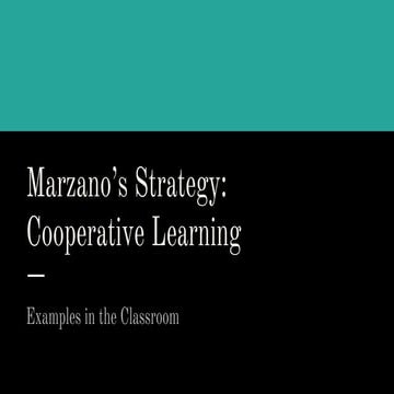 Marzano’s strategy cooperative learning | PPTX