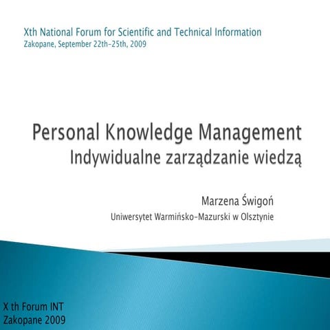 Personal Knowledge Management | PPTX