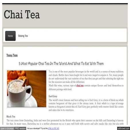 Chai Tea | PDF