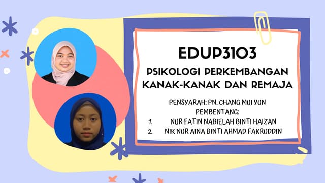 EDUP3103 : TEORI PSIKOSOSIAL ERIK ERIKSON | PDF