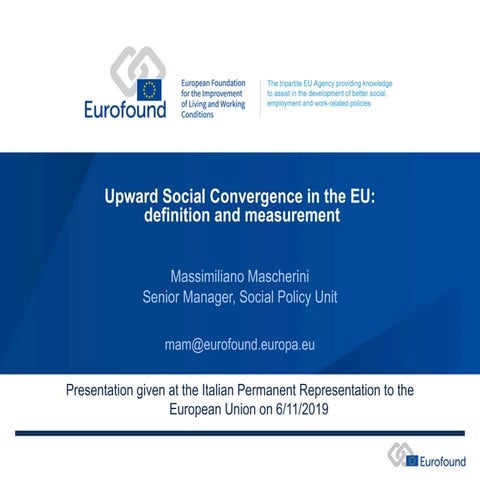 Upward Social Convergence in the EU: definition and measurement ...