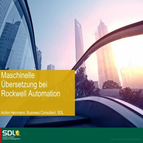 Maschinelle Übersetzung bei Rockwell Automation | PDF | Technology ...