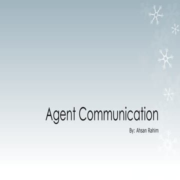 Multiagent System Communication Ppt
