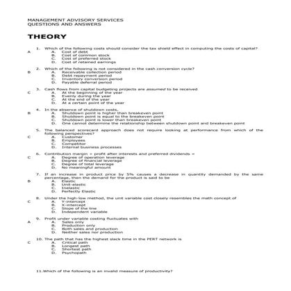 MAS compilation of questions | DOC