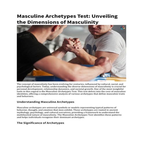 Masculine Archetypes Test: Unveiling the Dimensions of Masculinity ...