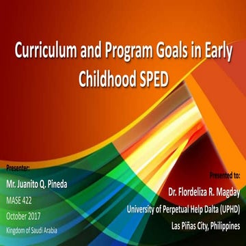 Curriculum and Program Goals in Early Childhood Special Education | PPTX