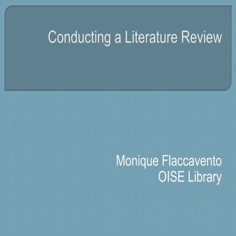 Conducting a literature search | PPTX