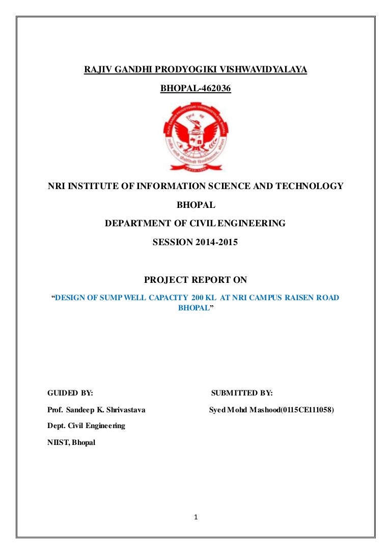Under Ground water tank design including estimation and costing
