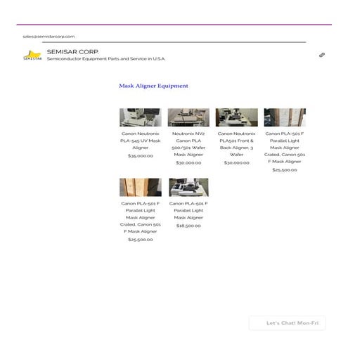 Mask aligner equipment | PDF