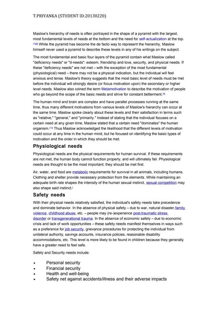 Maslow's hierarchy of needs | PPTX