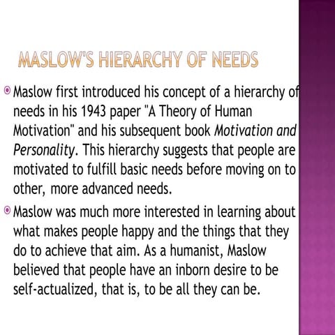 Maslow’s Hierarchy of Needs | PPTX