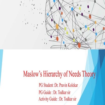 Maslow's Theory of needs.pptx Maslow's Theory of needs - Theory of ...