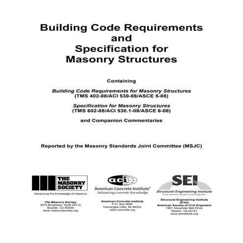 masonary building specifications and design | PDF | Civil Engineering ...