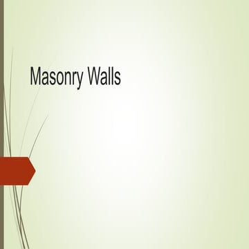 Masonary wall | PPTX