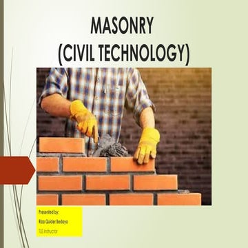 MASONRY (CIVIL TECHNOLOGY).............. | PPTX