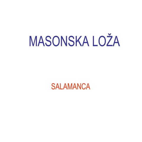 Masonska loža u Salamanki, Španjolska | PPS