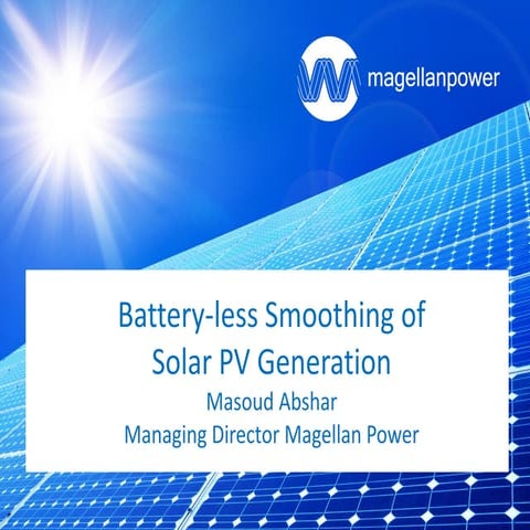 Masoud Abshar Battery Less Smoothing Of Solar Pv Generation Pdf