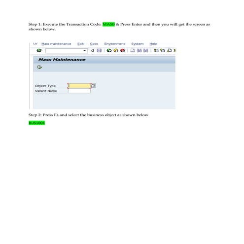 Material Master Mass Changes | DOCX | Business | Business and Finance