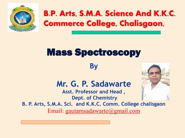 TYPES OF PEAKS IN MASS SPECTROSCOPY.pptx