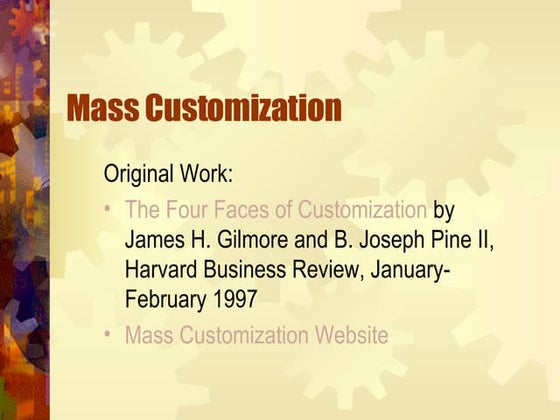 Mass Customization | PPS | Business | Business and Finance