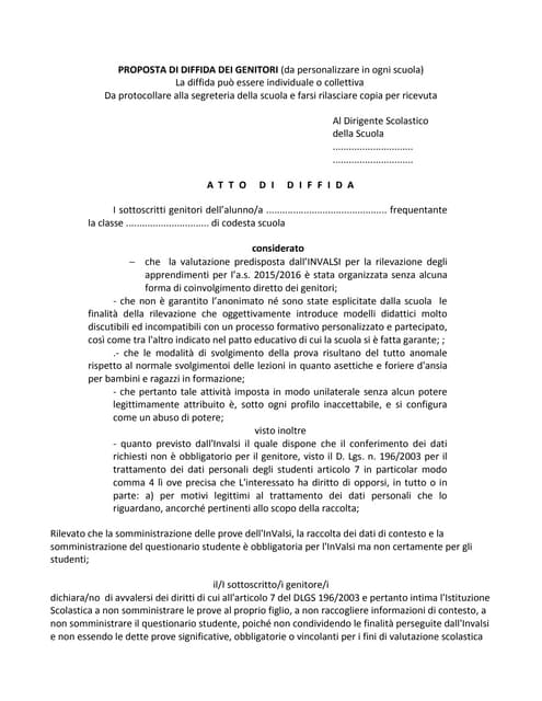 Modello di diffida | DOC