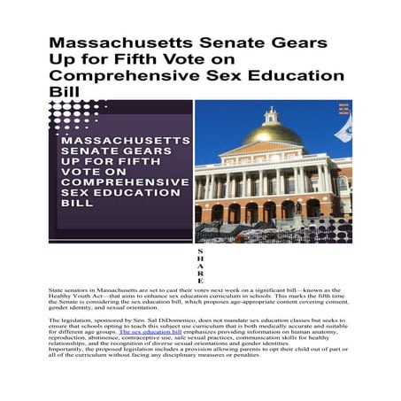 Massachusetts Senate Gears Up For Fifth Vote On Comprehensive Sex