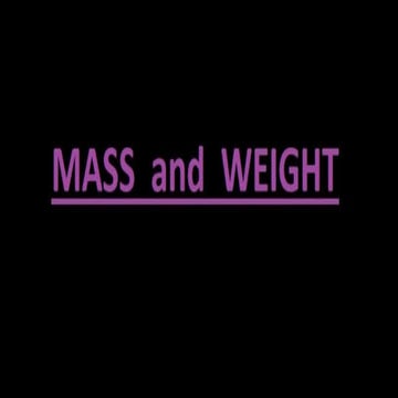 Mass and weight | PDF