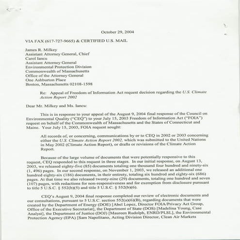 EPA CAA Follow Up Response Letter to FOIA | PDF