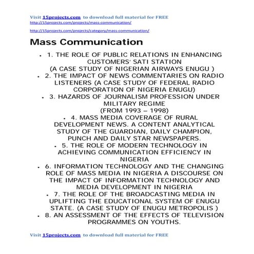 Masscom | PDF
