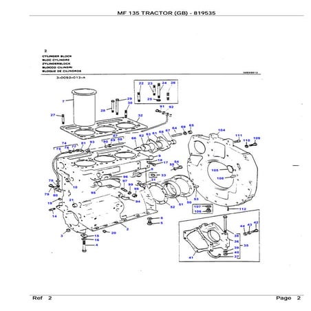 Massey ferguson mf135 tractor parts catalogue manual | PDF